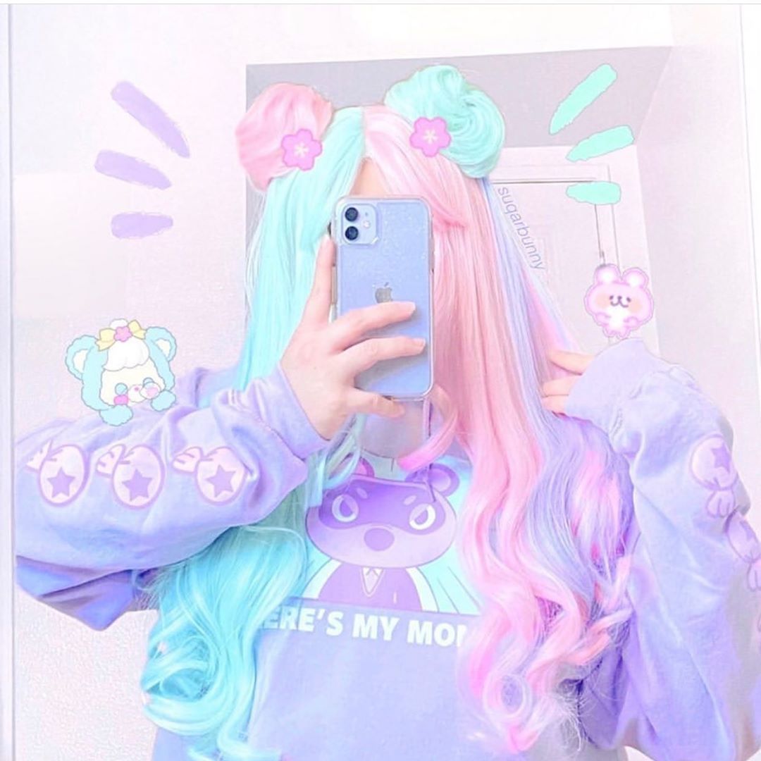 Carrousel colorblock wig YC21991 – anibiu