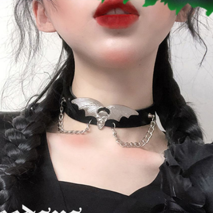 Harajuku Bat Chain Collar yc22609 – anibiu