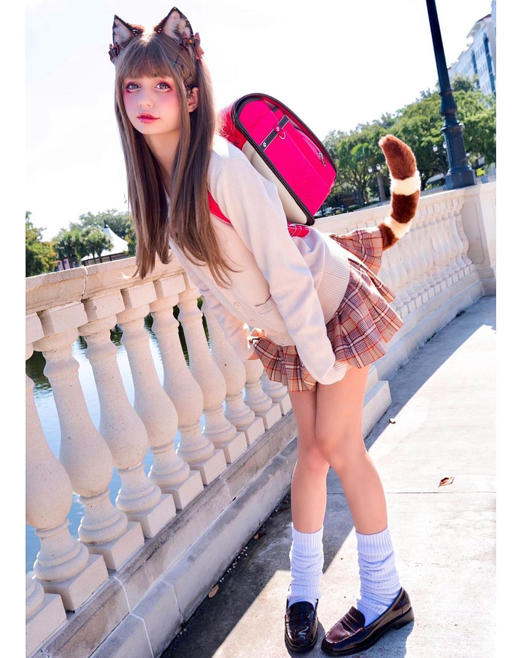 Japanese brown curly wig yc23823 – anibiu