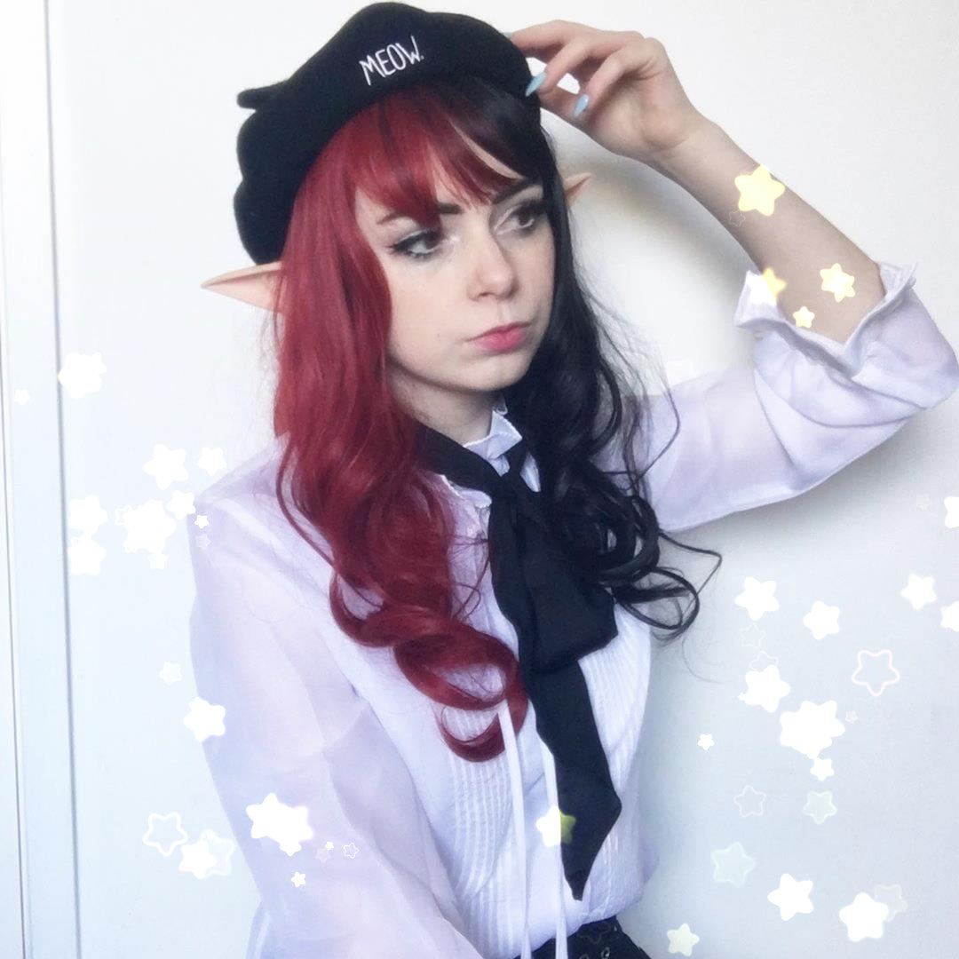 Lolita red and black colorblock wig YC21439 – anibiu