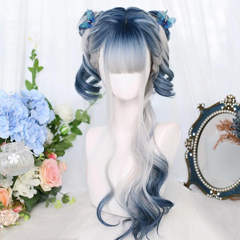 lolita blue gray long wig yc22823 – anibiu