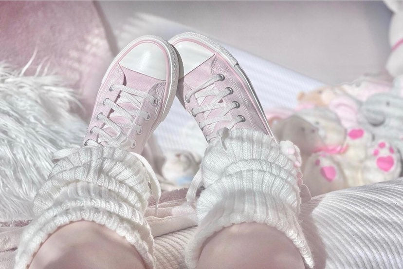 Pink cat claw canvas shoes yc22358 – anibiu