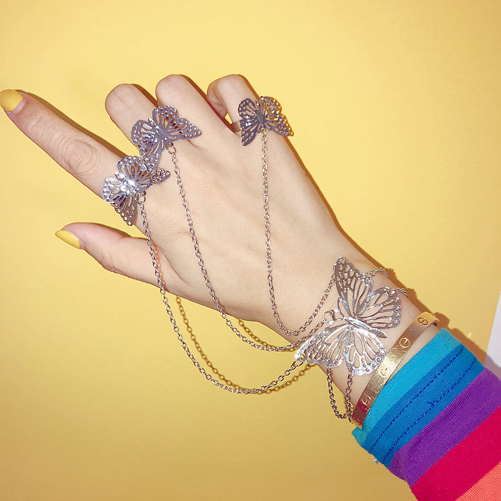Conjoined Butterfly Bracelet Ring YC21924 – anibiu